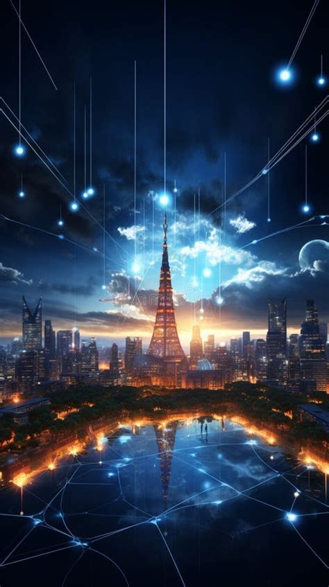 Global Internet Fuels Smart Cities Enhancing Advanced Communication Networks Worldwide Stock