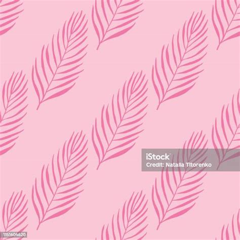 Seamless Floral Pattern Tropical Palm Leaves Hand Drawn Sketch Stock