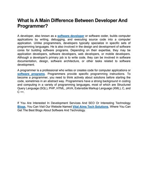 what is a main difference between developer and programmer by jimmy