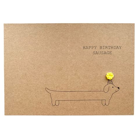 Sausage Dog Happy Birthday Card Dachshund Happy Birthday Etsy