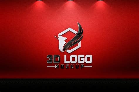 Premium Psd 3d Logo Mockup On Red Background