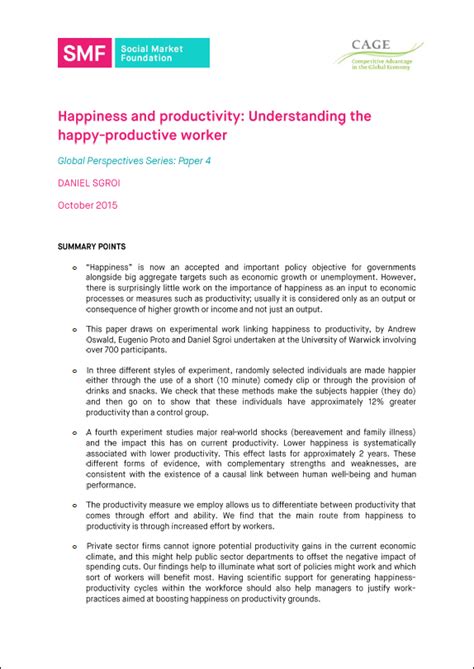 Happiness And Productivity Understanding The Happy Productive Worker