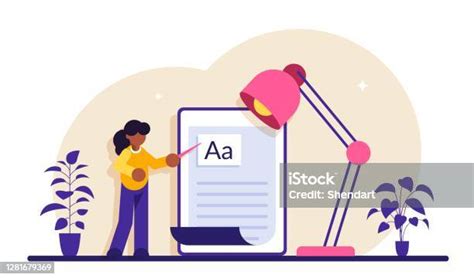 카피 라이팅 작업 가정 기반 카피 라이터 프리랜서 카피 라이팅 개념 창의적인 광고 텍스트를 작성하는 카피라이터 현대 플랫 일러스트 개념에 대한 스톡 벡터 아트 및 기타