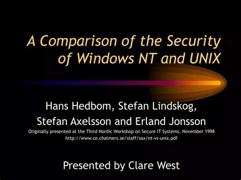 PPT A Comparison Of The Security Of Windows NT And UNIX PowerPoint Presentation ID 4859178