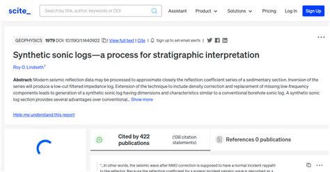 Synthetic Sonic Logs—a Process For Stratigraphic Interpretation Scite Report