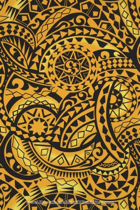 Polynesian Tattoo Print Fabric By The Yard Free Shipping Graphic