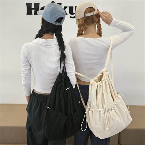 주문폭주 심플 베이직 휘뚤마뚤 탄탄백팩 빈티지포켓스트링빅백팩 에이블리