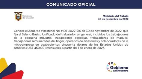 Aumenta El Salario Básico En Ecuador 2025 Elyex