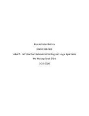 Lab Report 7 Docx Ronald John Batista ENGR 248 503 Lab 7