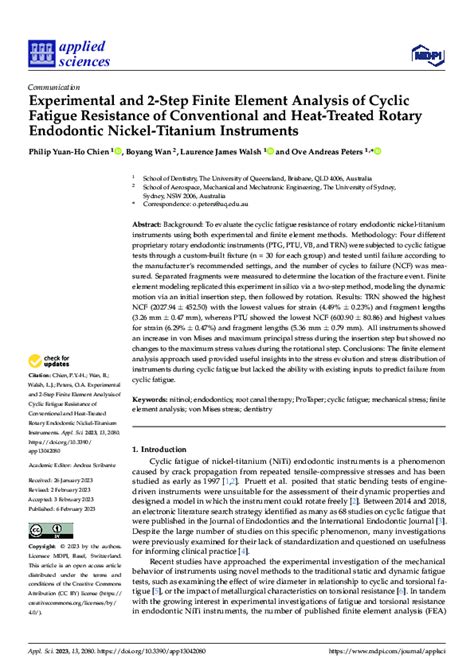 Pdf Experimental And 2 Step Finite Element Analysis Of Cyclic Fatigue