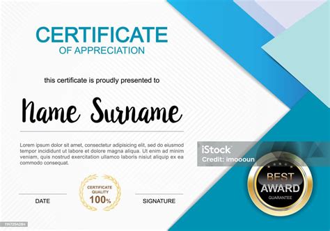 감사 상 템플릿 인증서 깨끗 하 고 현대적인 졸업장 감사장에 대한 스톡 벡터 아트 및 기타 이미지 감사장 감탄 경쟁 Istock