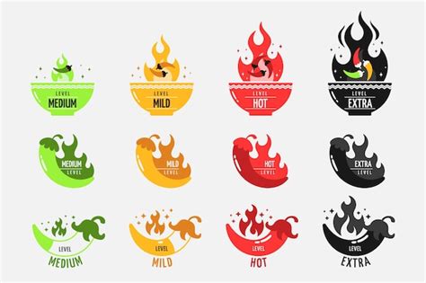 Free Vector Hand Drawn Spice Level Label Collection