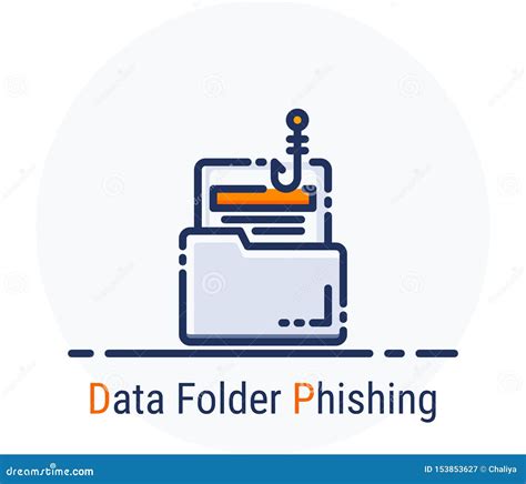 Filled Line Icons Style Hacker Cyber Crime Attack Data Folder Phishing For Web Design Ui Ux