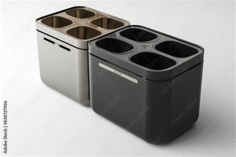 A Minimalist Dustbin Design Featuring Clean Lines And Geometric Shapes