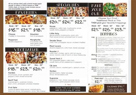 Cheese And Dough Menu In Calgary Alberta Canada