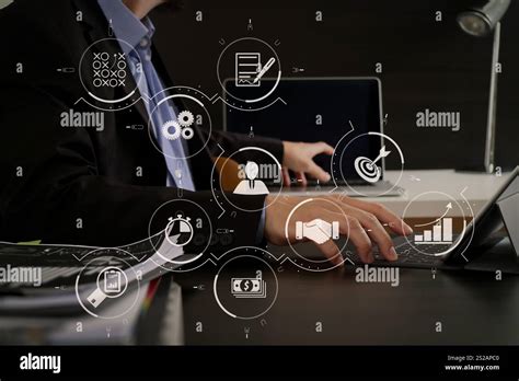 Business Process Management With Workflow Automation Diagram And Gears In Virtual Flowchart