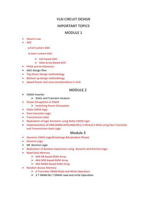 Important Topics Vlsi Pdf
