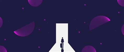 사업가는 미래의 문에 시작하고 단계 새로운 기술 블록 체인 및 인터넷 개념의 다음 계층으로 넘어갈 수 있습니다 미래지향적인 톤 3차원 형태에 대한 스톡 벡터 아트 및 기타