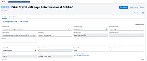 Solved Mileage Reimbursement Province Error Sap Concur Community
