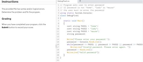 Solved Instructions Debugfive1cs The Provided File Has