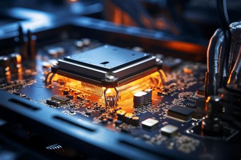 Premium Photo Robotic Assembly Microelectronics Chip Factory Machine