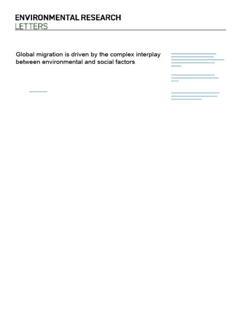 Global Migration Is Driven By The Complex Interplay Between