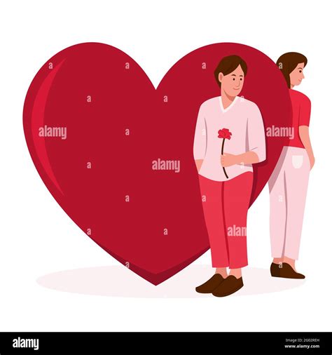 Woman Standing Behind Man Stock Vector Images Alamy