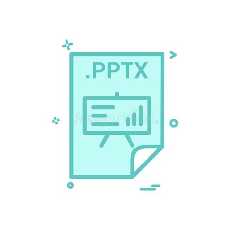 Pptx Application Download File Files Format Icon Vector Design Stock