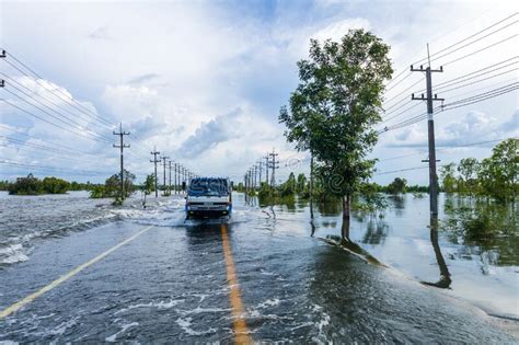 Sisaket Thailand October 7 2022 Flooded Agricultural Areas And