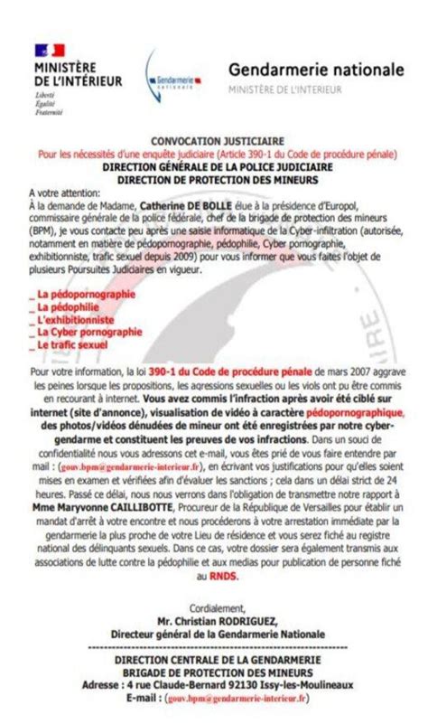 Faux Courrier Du MinistÈre De LintÉrieur Handy