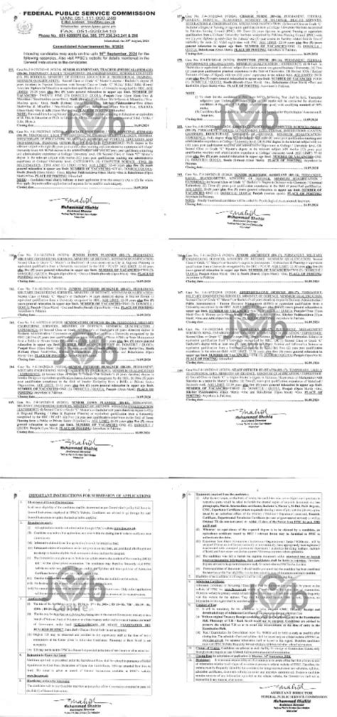 Federal Public Service Commission FPSC Jobs Latest Advertisement Online Apply Jobs Centre