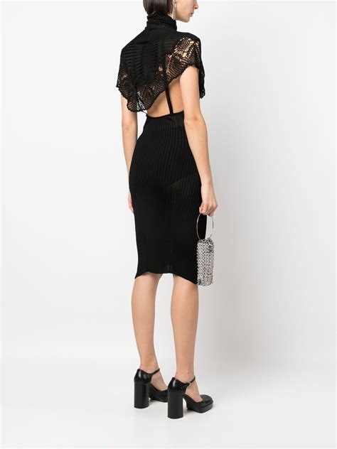 Jean Paul Gaultier Pre Owned 1990s Open Back Knit Midi Dress Black