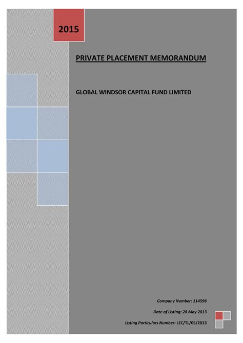 40 Private Placement Memorandum Templates [word Pdf]