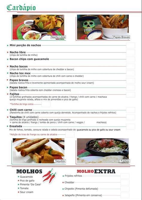 Menu Em Taquitos Santos Restaurante Santos