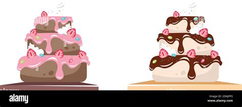 Cake Flat Vector Objects Set Stock Vector Image And Art Alamy
