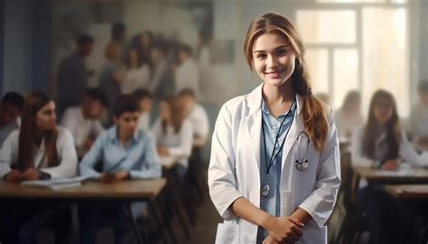 Premium Ai Image Happy Smiling Female Teacher Cute Young People