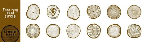 Premium Vector Wood Tree Rings Vector Set Wood Tree Trunk Rings