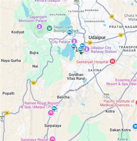 Udaipur In India Map Detailed Map Of Udaipur City Udaipur 41 Off