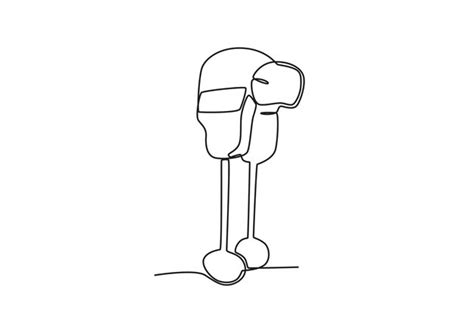 Premium Vector A Helmet With A Funny Topknot Winter Oneline Drawing