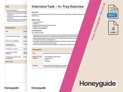 Assistant Deputy Interview Task In Tray Exercise Teaching Resources