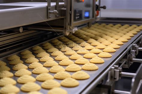 食品加工厂生产的饼干高清图片下载 正版图片600431354 摄图网