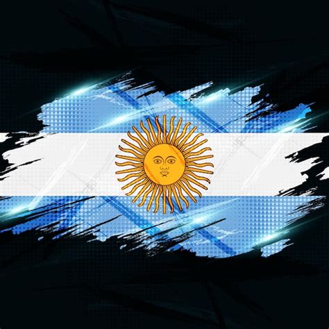 Bandera Argentina En Estilo De Pintura De Pincel Grunge Con Efectos De