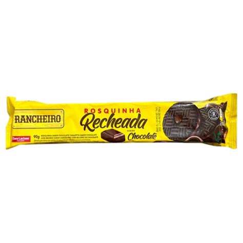 Rosquinha Recheada Rancheiro Chocolate Zero Lactose 90g Biscoito Doce