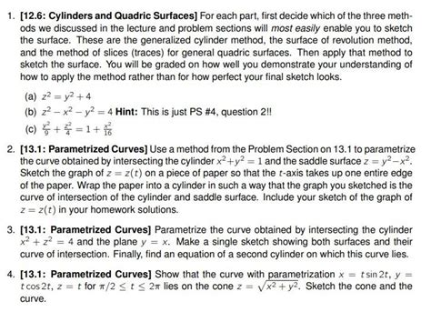 1 [12 6 Cylinders And Quadric Surfaces] For Each