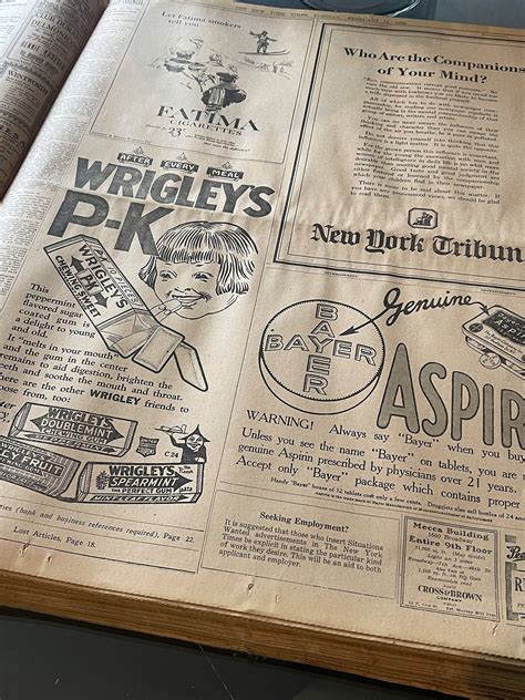 Antique February 1922 Bound New York Times Newspapers Historical