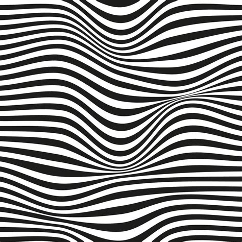 Op Art Wave Seamless Pattern Stripe Lines Monochrome Waves Optical Illusion Distorted Pattern