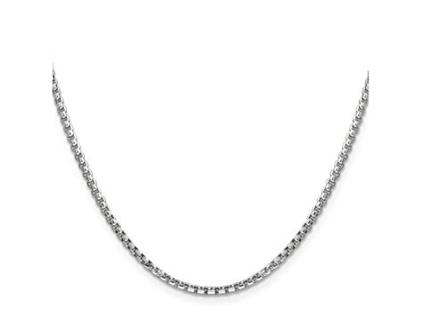 14k White Gold 245mm Hollow Round Box Chain 22 Vg036g Jtv