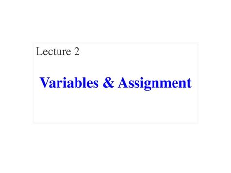 python lecture slides variables and assignments pdf web development