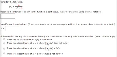 solved consider the following f x 6 x 2 6 describe