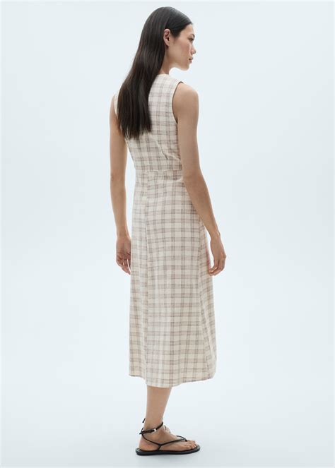 Check Print Midi Dress Women Mango Usa